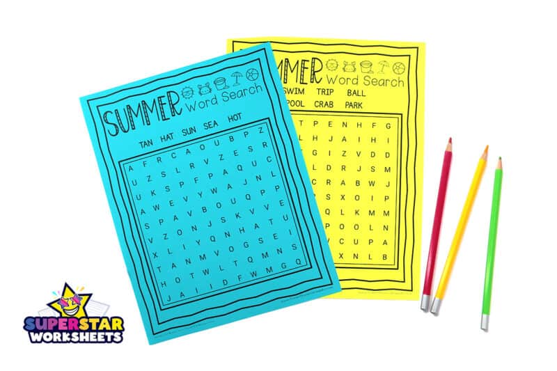 Summer Word Search - Superstar Worksheets