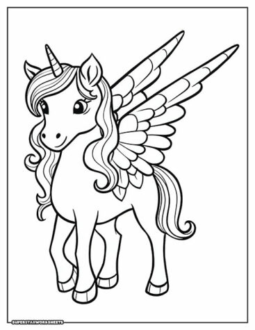Unicorn Coloring Pages - Superstar Worksheets
