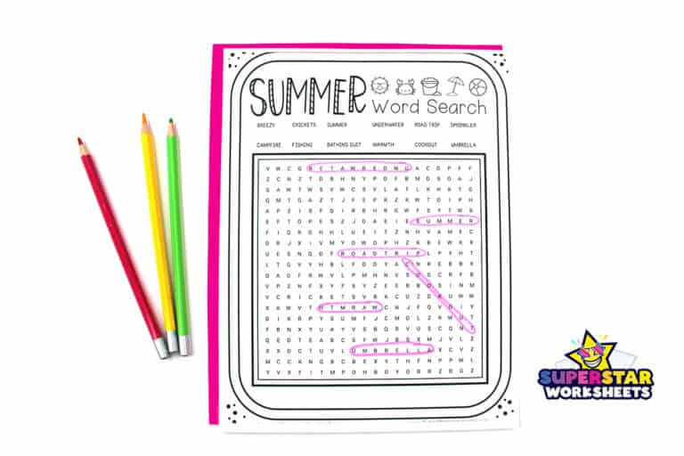 Summer Word Search - Superstar Worksheets