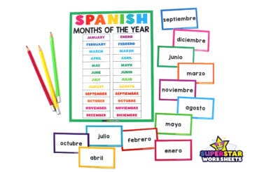 SPANISH Months of the Year Worksheets - Superstar Worksheets