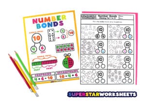 Number Bonds Worksheets - Superstar Worksheets