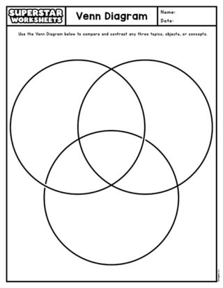 Venn Diagram Template (Free Printables) - Superstar Worksheets