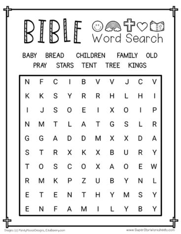 Bible Word Search - Superstar Worksheets