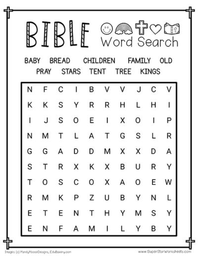 Bible Word Search - Superstar Worksheets