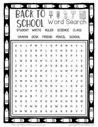 Back to School Word Search - Superstar Worksheets
