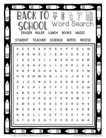 Back to School Word Search - Superstar Worksheets