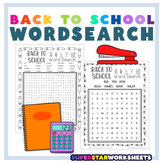 Back to School Word Search - Superstar Worksheets