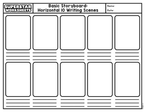 Storyboard Template (Free Printables) - Superstar Worksheets