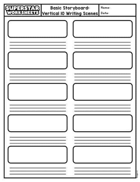 Storyboard Template (Free Printables) - Superstar Worksheets