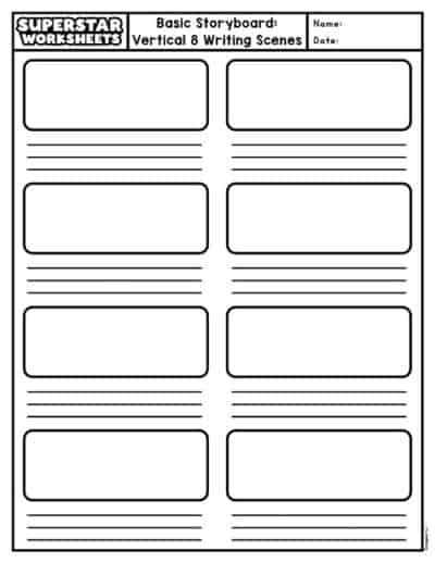 Storyboard Template (Free Printables) - Superstar Worksheets