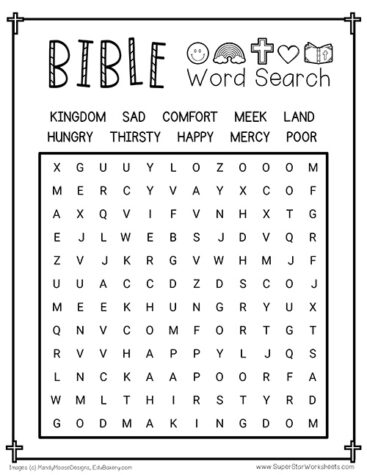 Bible Word Search - Superstar Worksheets