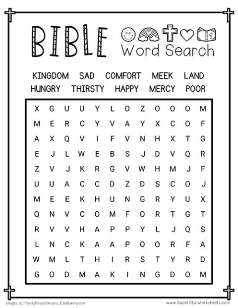 Bible Word Search - Superstar Worksheets