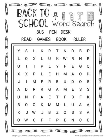 Back to School Word Search - Superstar Worksheets
