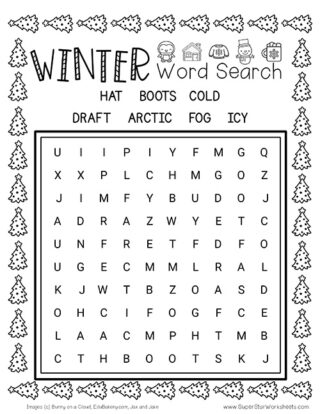 Winter Word Search - Superstar Worksheets