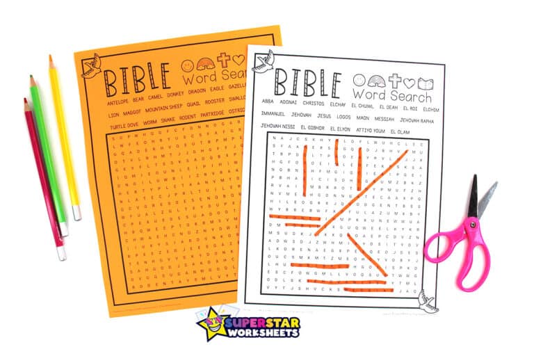 Bible Word Search - Superstar Worksheets