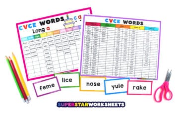 CVCE Flashcards - Superstar Worksheets