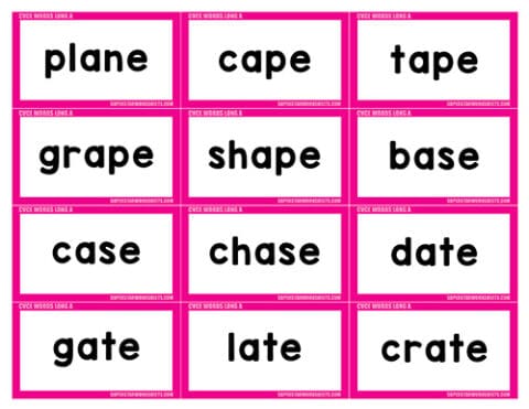 CVCE Flashcards - Superstar Worksheets