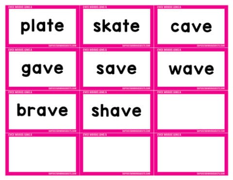 CVCE Flashcards - Superstar Worksheets