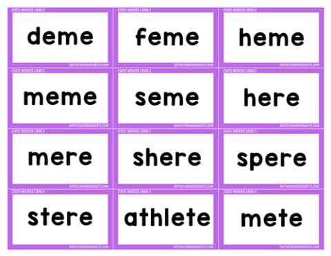 CVCE Flashcards - Superstar Worksheets