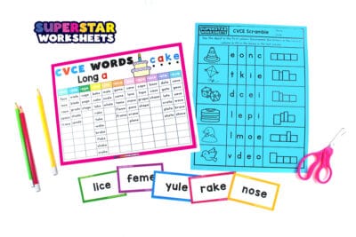 CVCE Flashcards - Superstar Worksheets