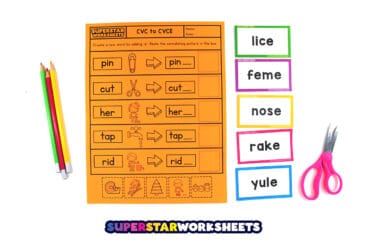 CVCE Flashcards - Superstar Worksheets