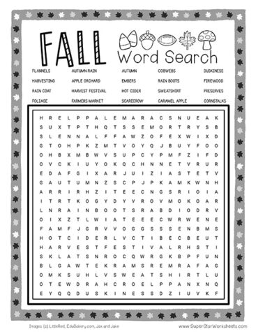 Fall Word Search - Superstar Worksheets