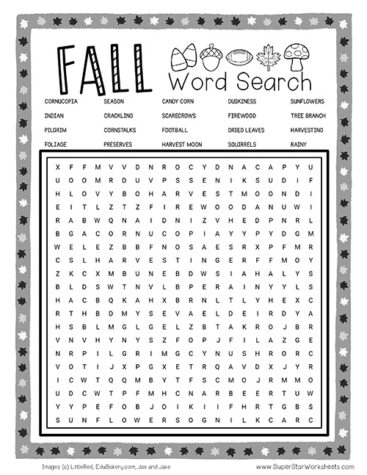 Fall Word Search - Superstar Worksheets