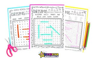 Christmas Word Search - Superstar Worksheets