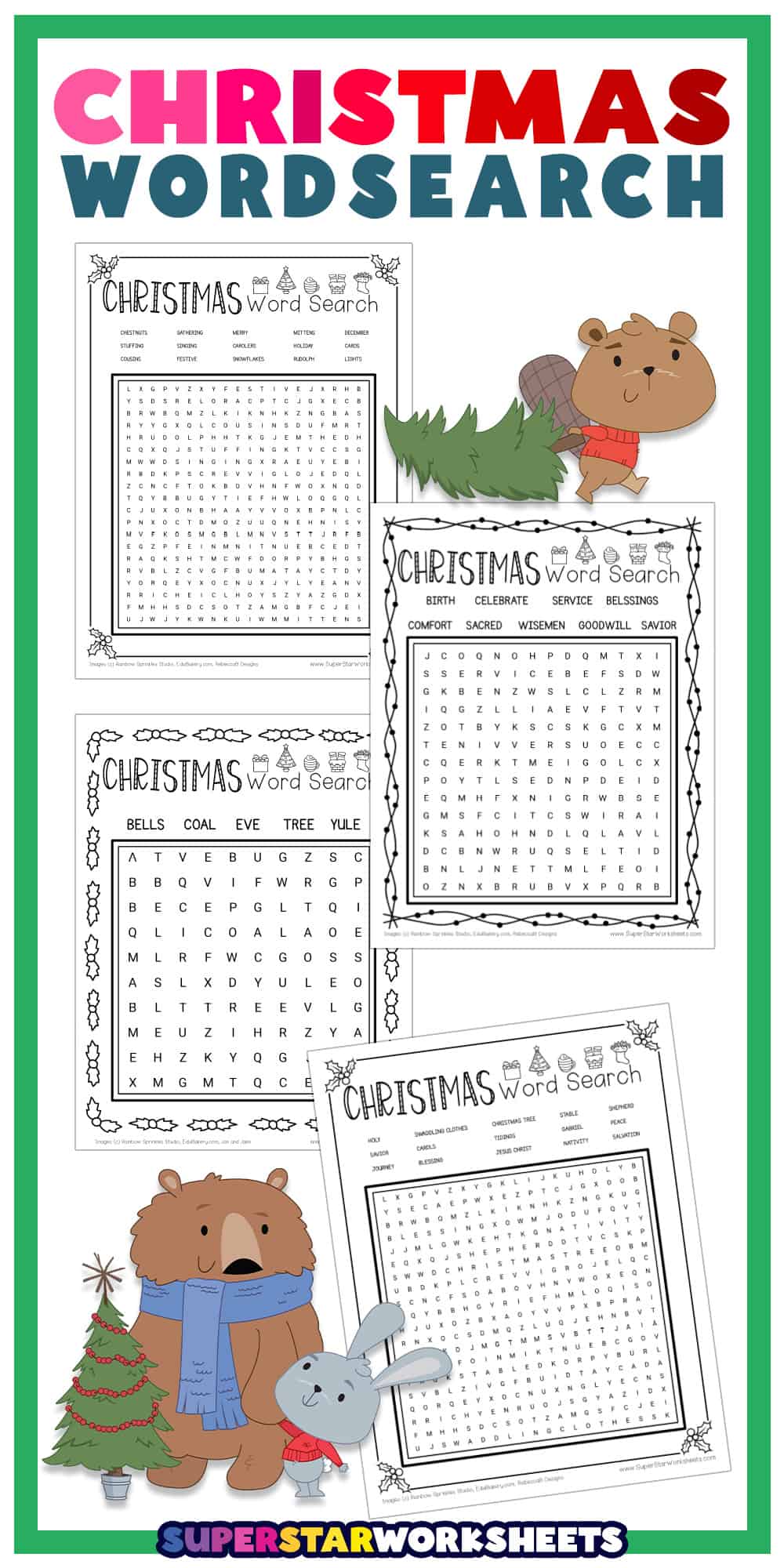 Christmas Word Search - Superstar Worksheets