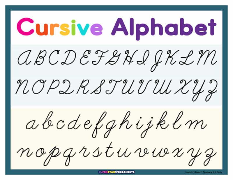 Cursive - Superstar Worksheets
