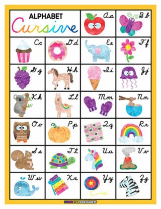 Cursive Alphabet - Superstar Worksheets