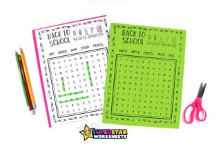 Back to School Word Search - Superstar Worksheets