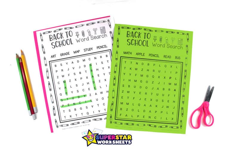 Back to School Word Search - Superstar Worksheets