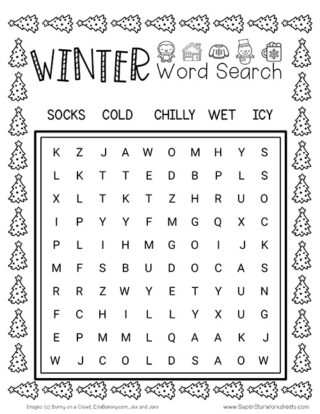 Winter Word Search - Superstar Worksheets