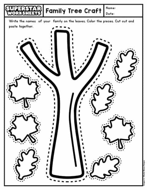Family Tree Craft - Superstar Worksheets