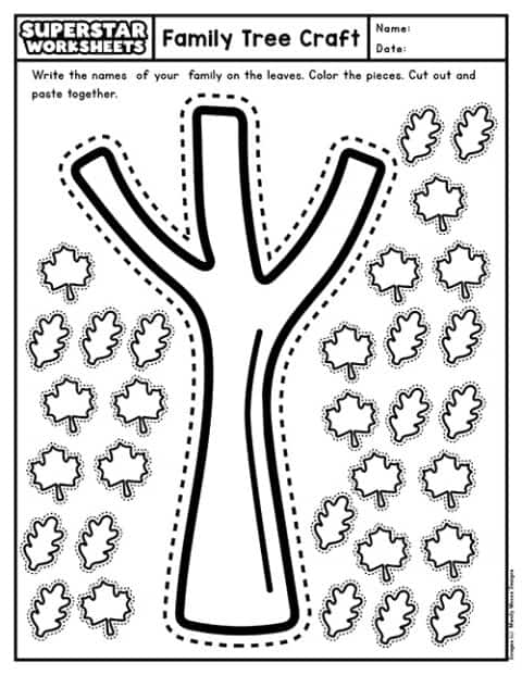 Family Tree Craft - Superstar Worksheets