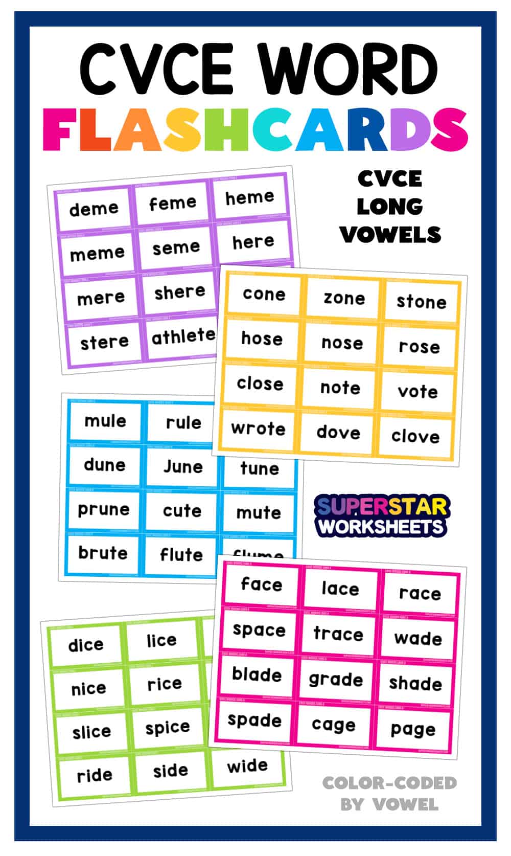CVCE Flashcards - Superstar Worksheets