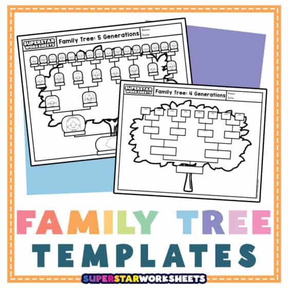 Family Tree Template (Free Printables) - Superstar Worksheets