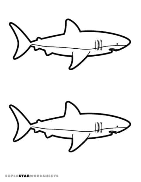 Shark Template - Superstar Worksheets