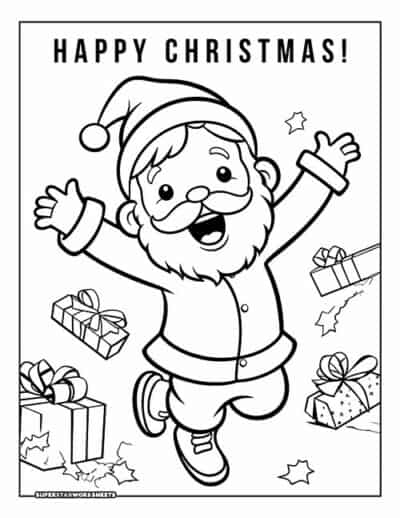 Santa Coloring Pages (Free Printables) - Superstar Worksheets