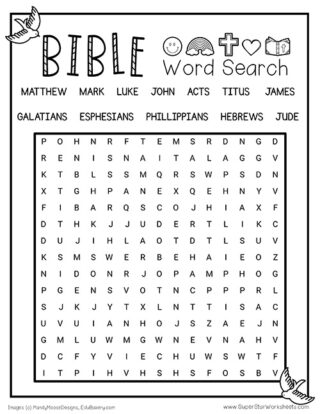 Bible Word Search - Superstar Worksheets