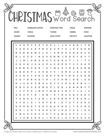 Christmas Word Search - Superstar Worksheets