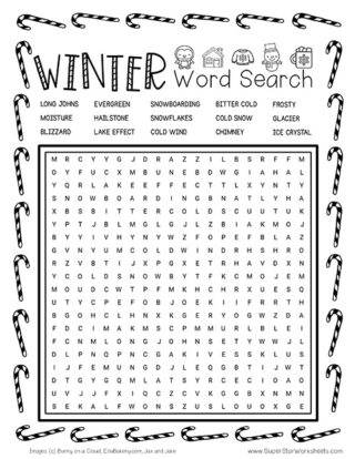 Winter Word Search - Superstar Worksheets