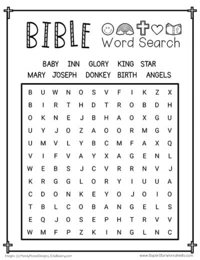 Bible Word Search - Superstar Worksheets
