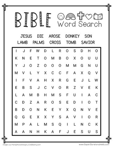 Bible Word Search - Superstar Worksheets