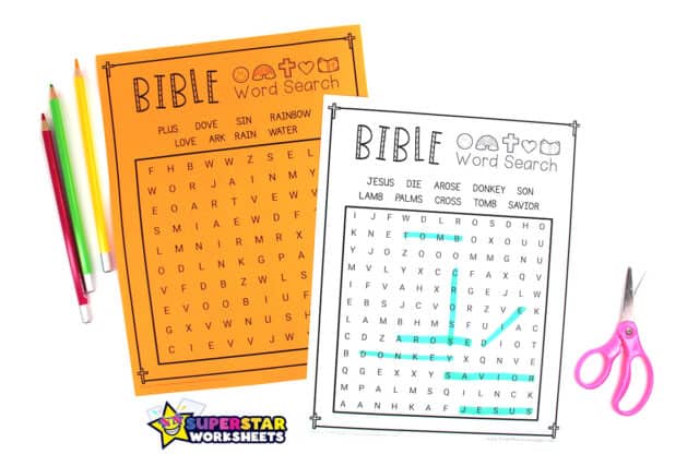 Bible Word Search - Superstar Worksheets
