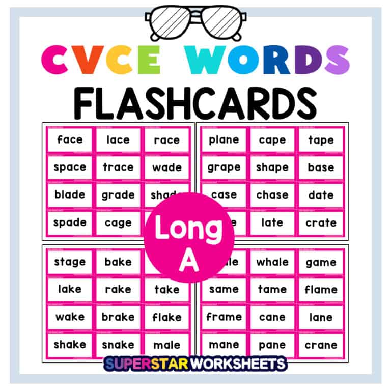 CVCE Flashcards - Superstar Worksheets