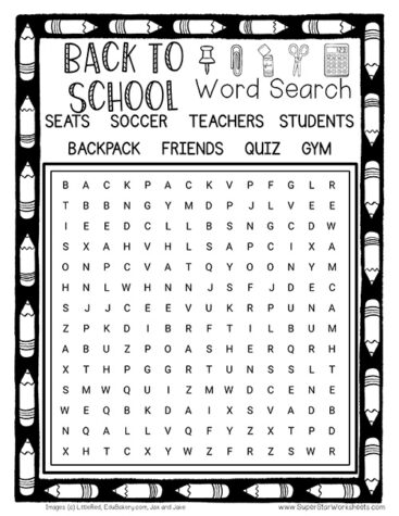 Back to School Word Search - Superstar Worksheets
