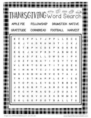 Thanksgiving Word Search - Superstar Worksheets