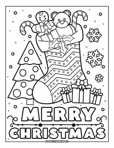 Merry Christmas Coloring Pages (Free Printables) - Superstar Worksheets